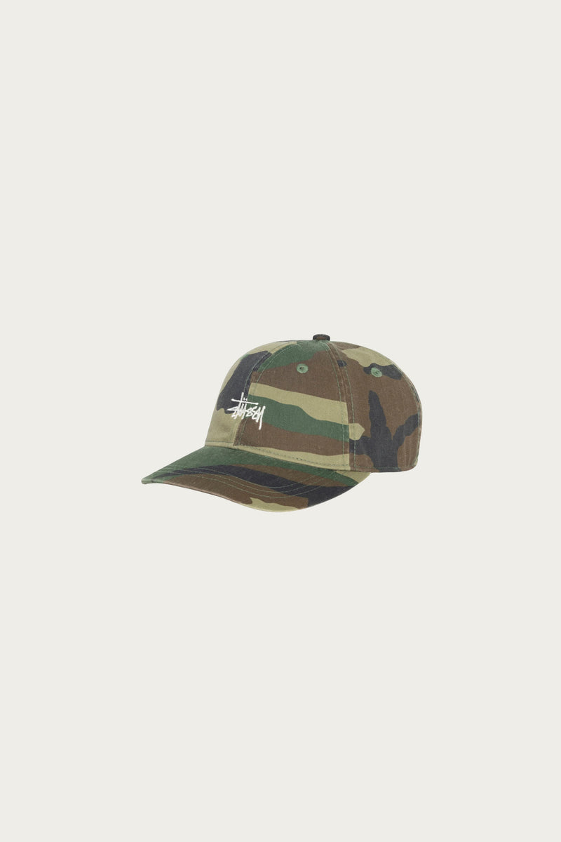 Stüssy Washed Basic Low Profile Cap | Woodland Camo | Canoe Club
