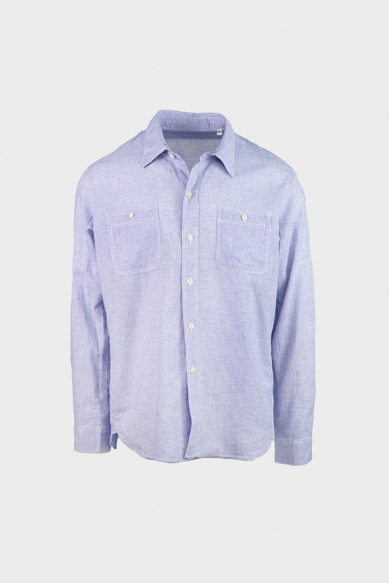 Fortela Patch Pocket Work Shirt | Blue | Canoe Club