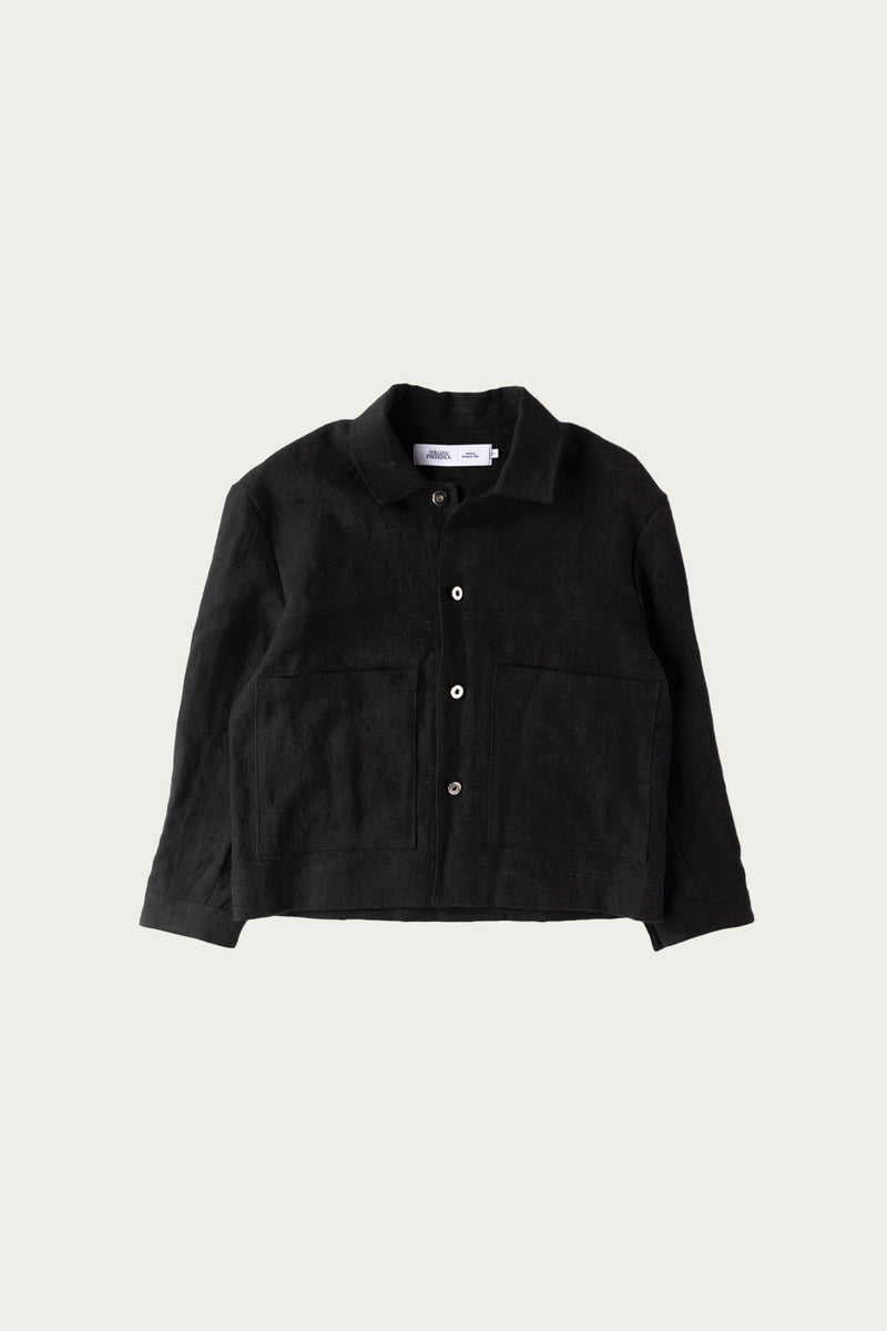 William Frederick Cafe Jacket | Black Butcher Linen | Canoe Club