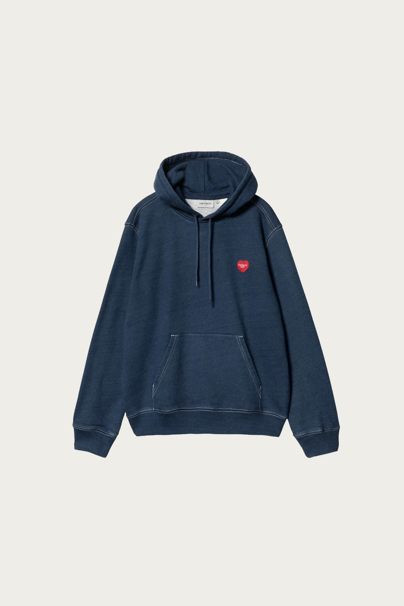 Carhartt Work In Progress Hooded Ingo Sweat | Dark Blue Garment Dyed ...