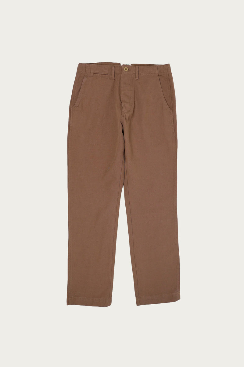 Wythe Flat Front Cotton/Linen Chinos | Churro Brown | Canoe Club